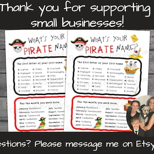 Whats Your Pirate Name Game, Talk Like a Pirate Day Idea, Pirate Party ...