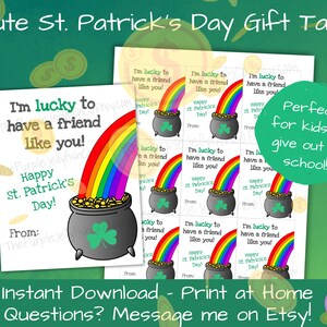St Patricks Day Gift Tags Printable, Kids St. Patrick's Day Cards ...