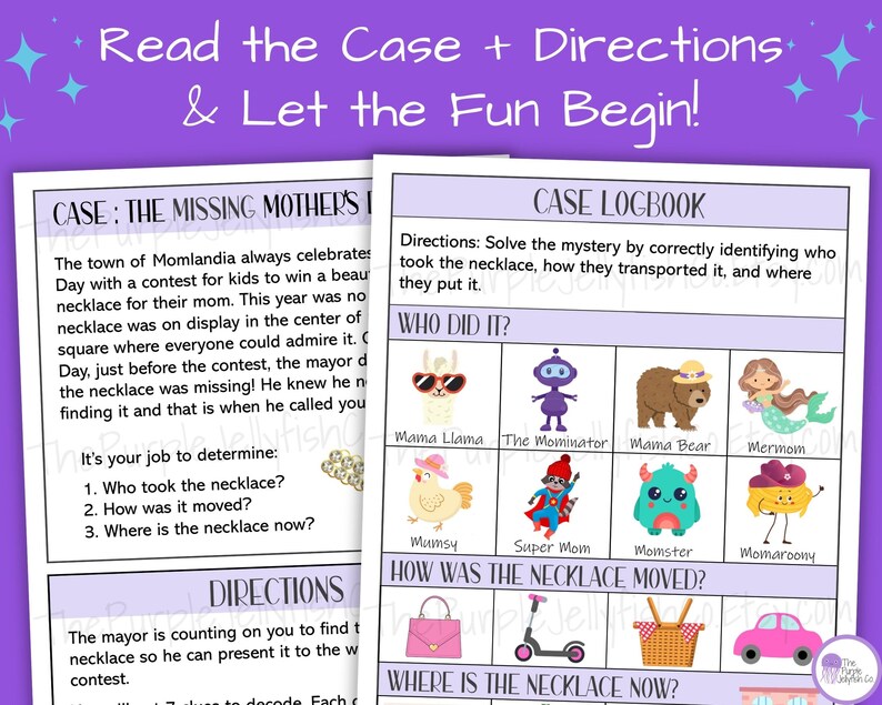 Mother's Day Mystery Game Printable for Kids, Escape Room Game for ...