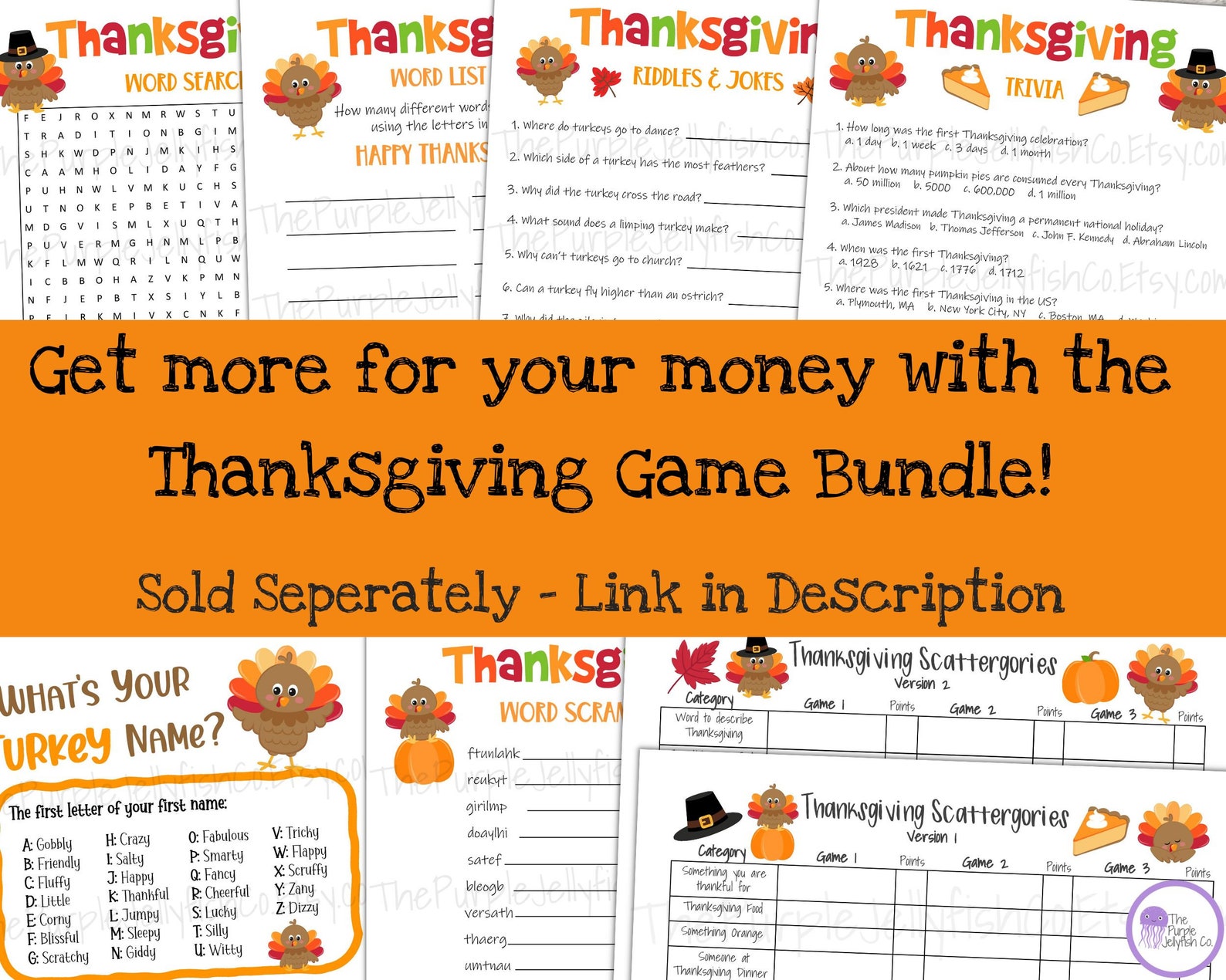 Thanksgiving Trivia Game Printable, Thanksgiving Activity for Kids ...