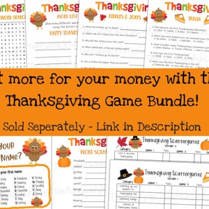 Thanksgiving Trivia Game Printable, Thanksgiving Activity for Kids ...