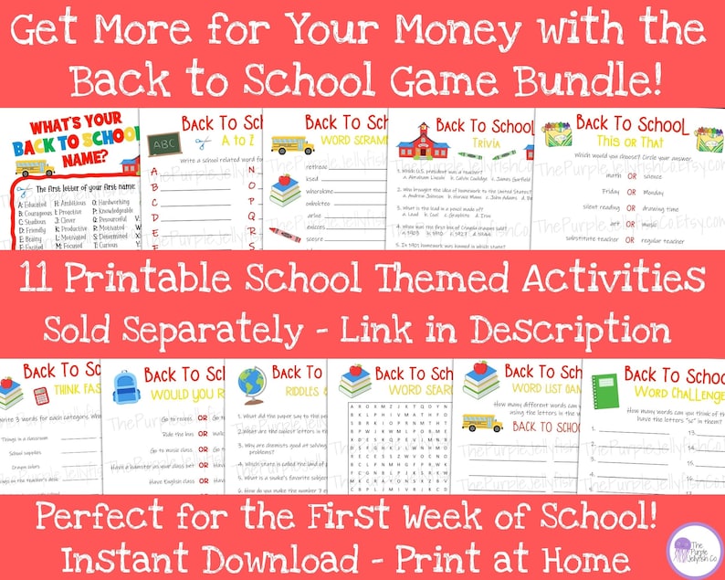 Back to School Would You Rather Questions Printable First Day of School ...