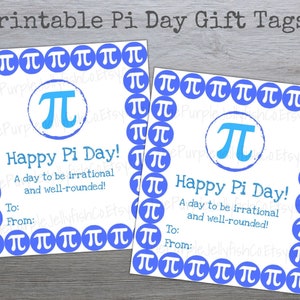 Pi Day Gift Tag, Printable Pi Day Card for Teachers, Pi Day Idea for ...