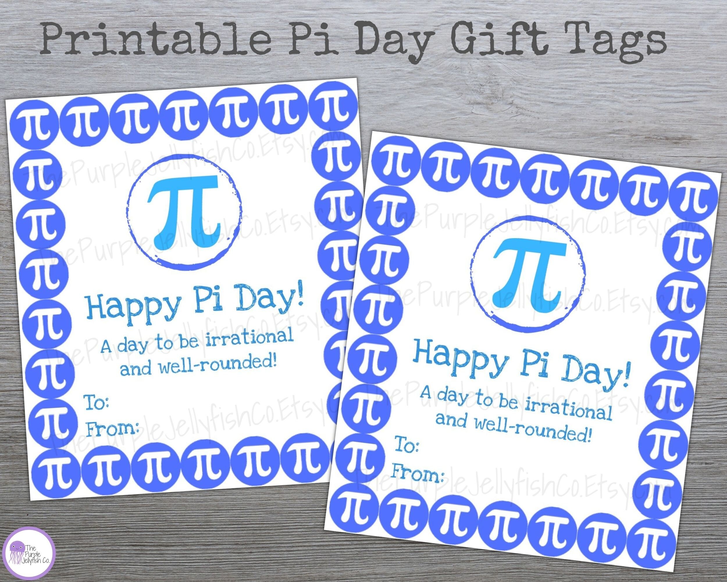 Pi Day Gift Tag, Printable Pi Day Card for Teachers, Pi Day Idea for ...