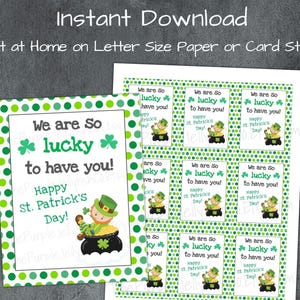 St. Patrick's Day Gift Tags Printable, St. Pattys Day Treat Tag, Thank ...