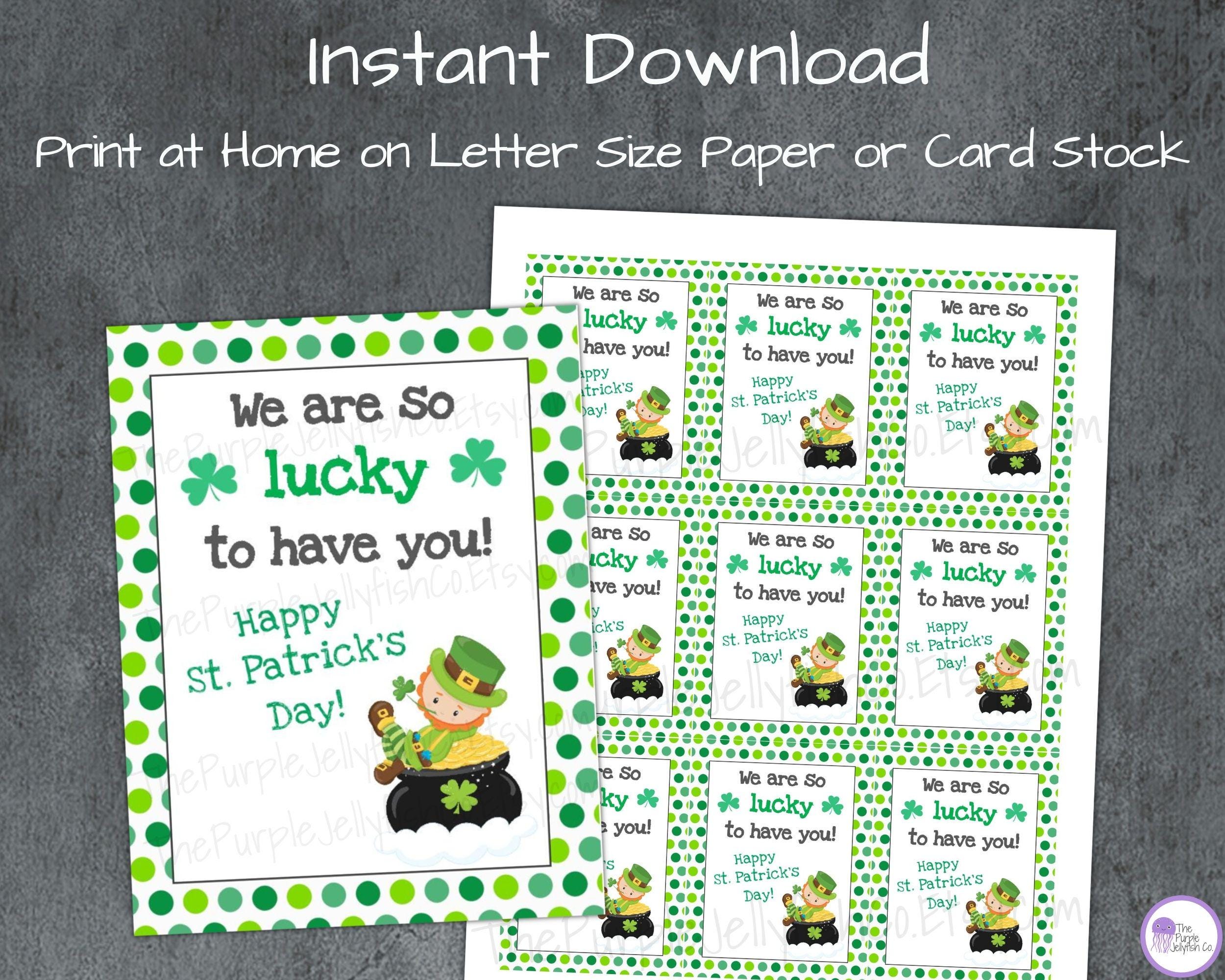 St. Patrick's Day Gift Tags Printable, St. Pattys Day Treat Tag, Thank ...
