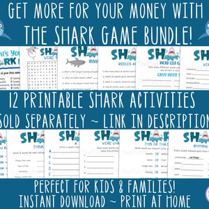 Shark Word List Game, Shark Week Activity for Kids, Shark Party Game ...