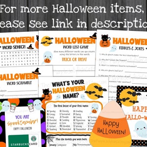 Halloween Word List Game, Printable Halloween Game for Kids, Fun ...