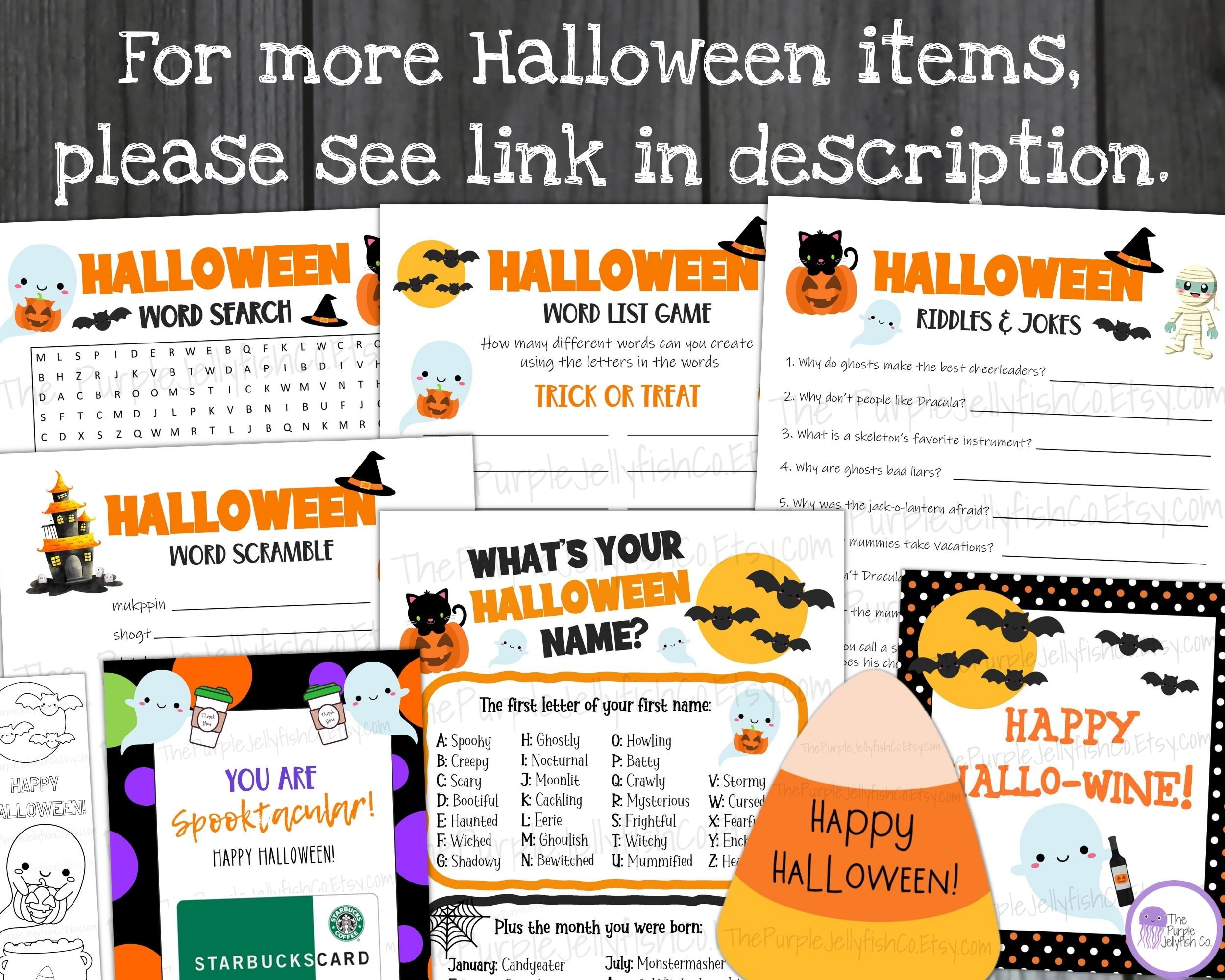Halloween Word List Game, Printable Halloween Game for Kids, Fun ...