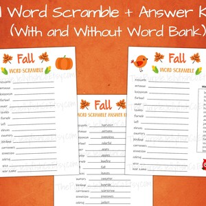 Fall Games Printable, Fall Activities for Kids & Adults, Fun Fall Game ...