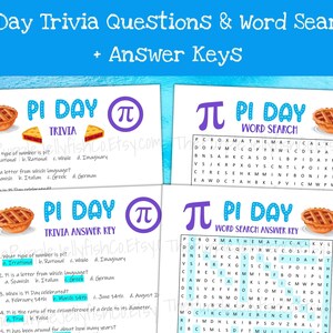 Pi Day Game Bundle, Pi Day Activities for Kids Printable, Pi Day Party ...