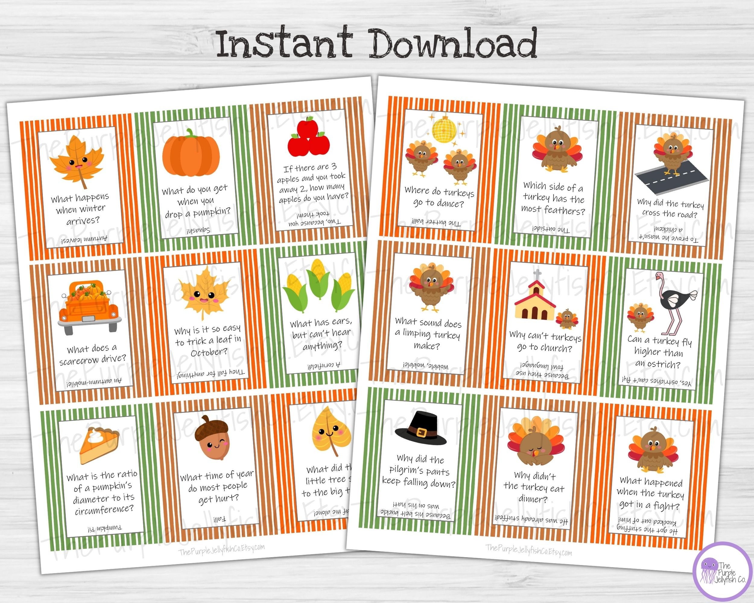 Fall Lunch Box Jokes, Thanksgiving Lunchbox Notes, Lunch Box Jokes for ...