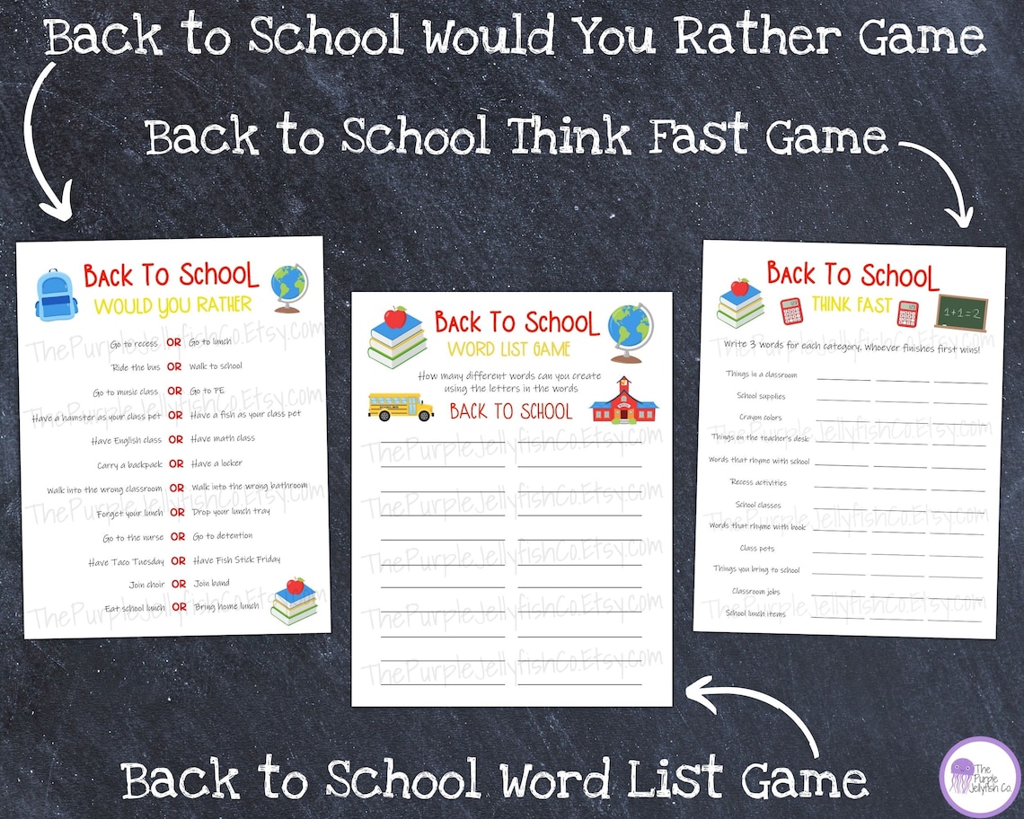 Back to School Game Bundle, First Day of School Activity Printable, Ice ...