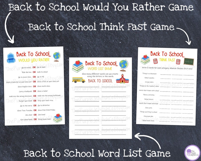 Back to School Game Bundle, First Day of School Activity Printable, Ice ...