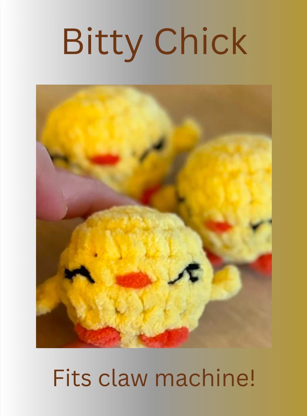 Bitty Chick Crochet PATTERN, Claw Machine Crochet PATTERN, by ...