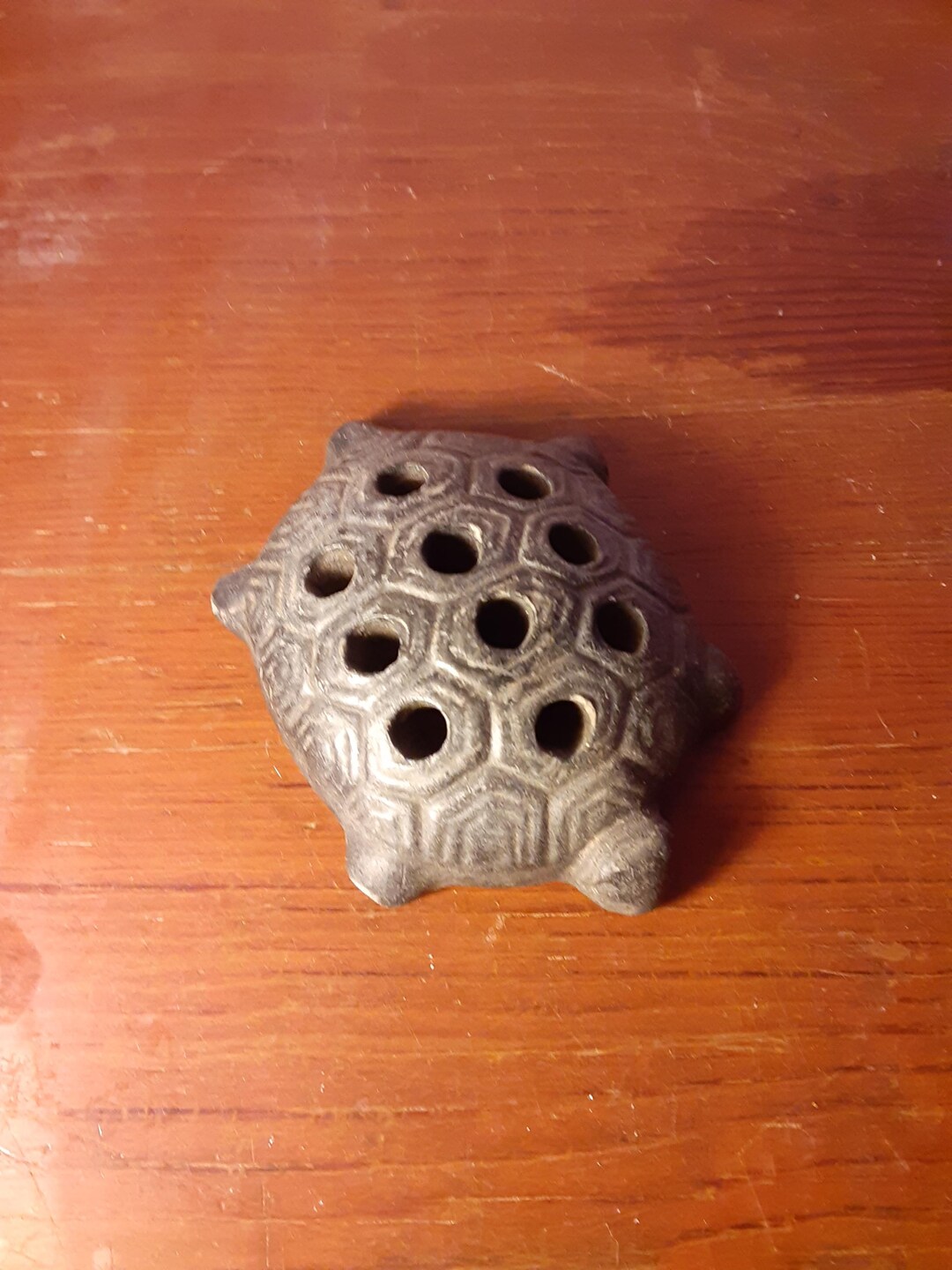 ANTIQUE Black Turtle Flower Frog, Pottery, 1920's, Made in Japan - Etsy