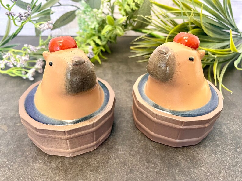 Painted Concrete Capybara Figurine, Cute Desk Paperweight - Etsy