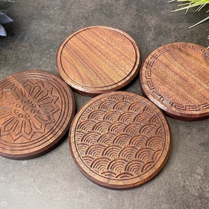 Walnut Coasters, Set of 4 Solid Walnut Coasters, Minimalist Coasters ...