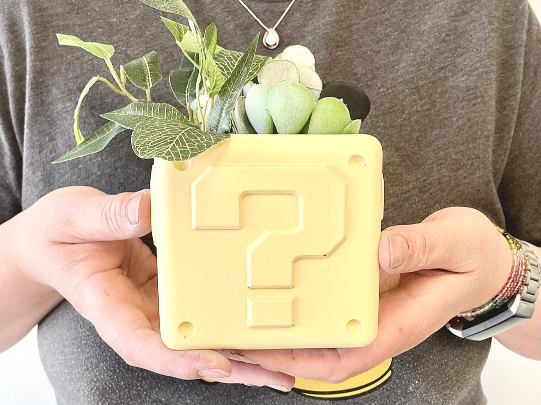 Mystery Box Concrete Planter: Gamer Decor Succulent Pot - Etsy