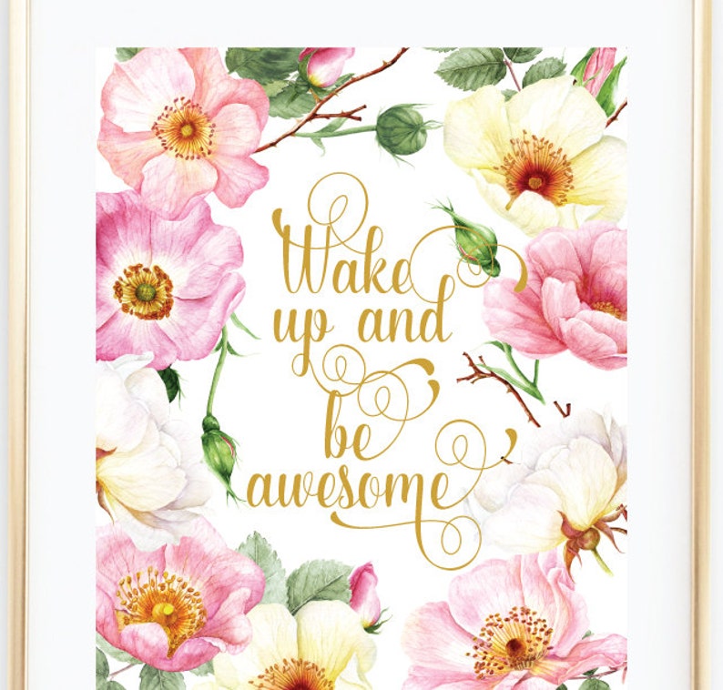 Wake up and Be Awesome Quote, Printable Art, Office Art, Inspirational ...