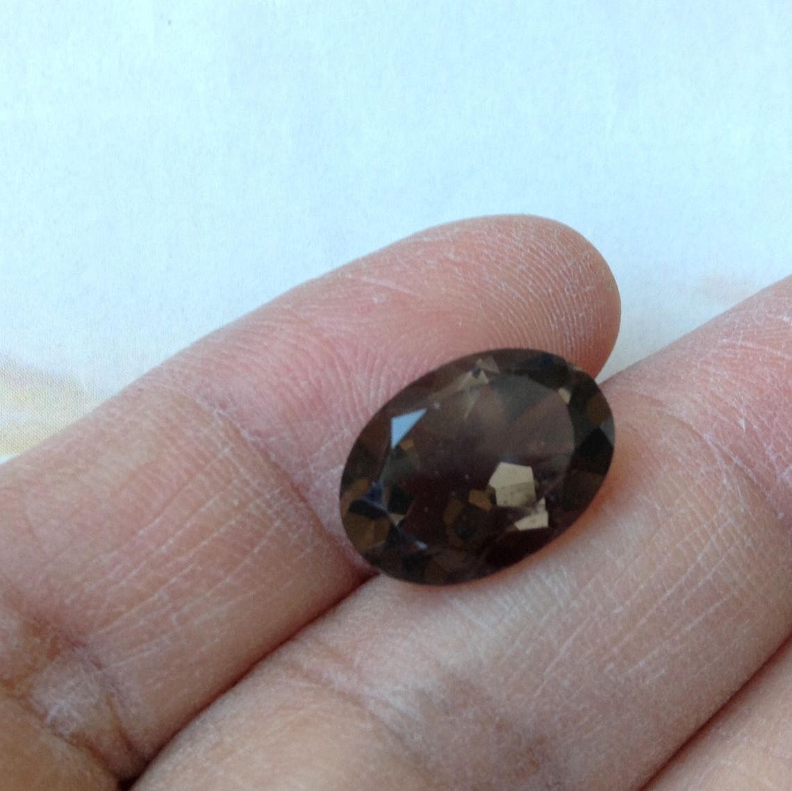 Oval Smoky Quartz Faceted Gemstone 10mm X 14mm AAA Quality | Etsy