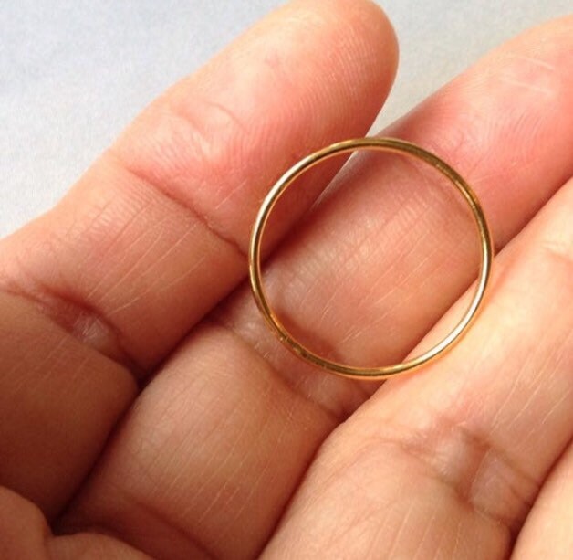 Skinny 14k Gold Filled Stacking Ring thin Gold Filled | Etsy