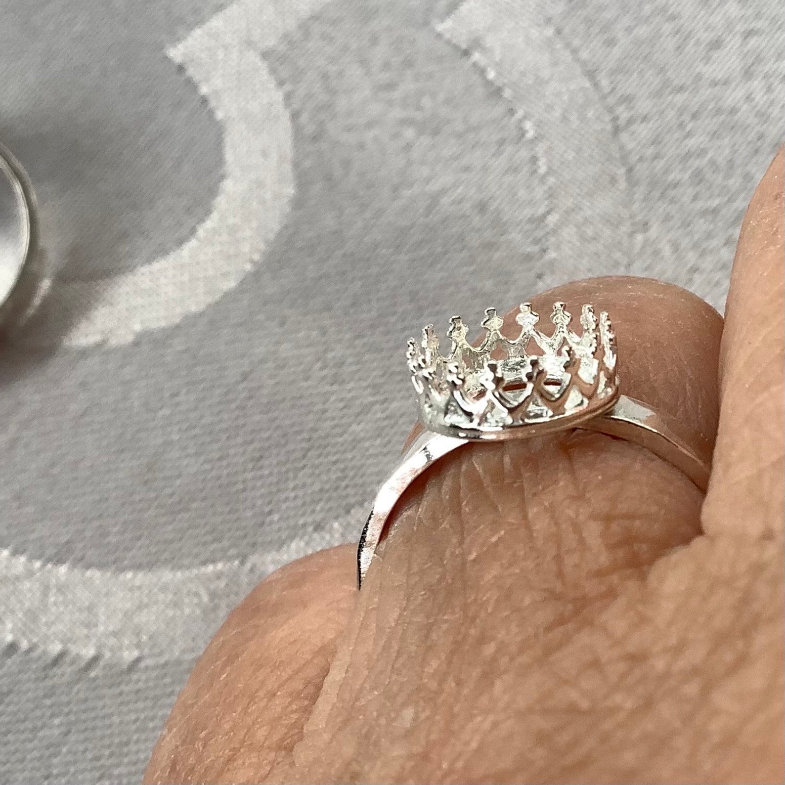 8mm Bezel Ring Blanks, Sterling Silver Ring Blanks, Gallery Style Bezel ...