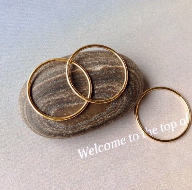 Skinny 14k Gold Filled Stacking Ring thin Gold Filled | Etsy