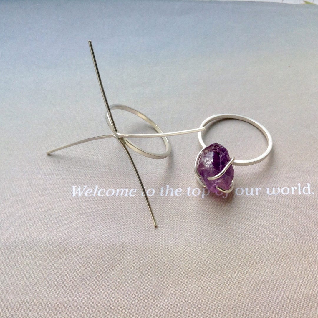 Sterling Silver Ring Setting, Handmade Stackable Claw Setting Ring ...