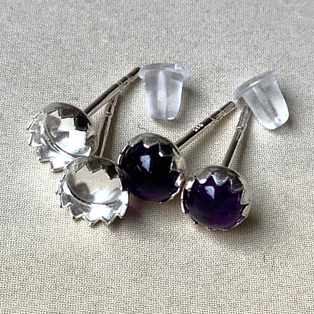 Serrated-edge Bezel Cup Stud Blanks, Round Bezel Cup Stud Blanks, Fine ...