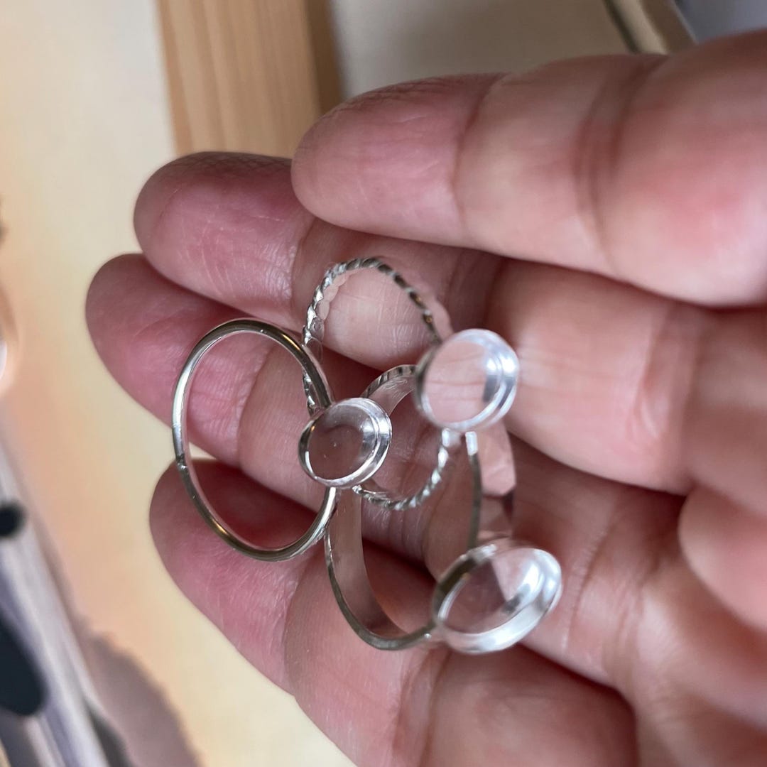 7mmx5mm Bezel Ring Blanks, Sterling Silver Ring Blanks, Oval Bezel Ring ...