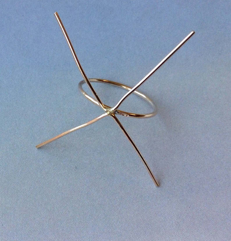 Handmade 4 Prongs Ring Blanks, Prong Setting Ring Blanks, Gold Filled ...