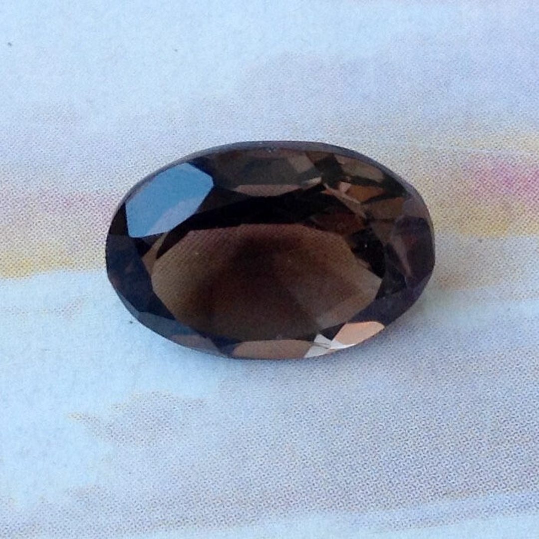 Oval Smoky Quartz Faceted Gemstone, 10mm X 14mm, AAA Quality, Oval ...