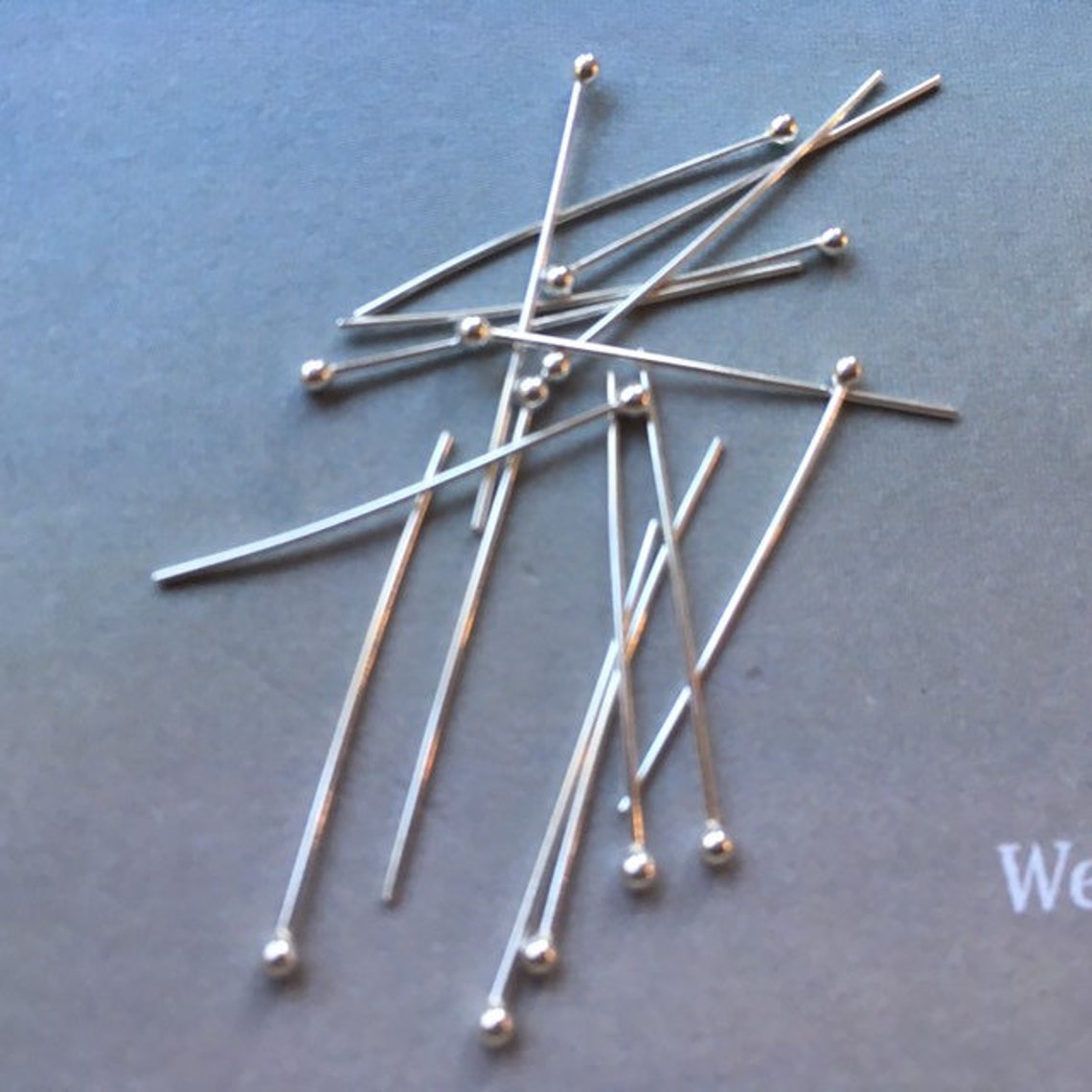 1 Inch Headpins 10 20 Head Pins One Sterling Silver Ball - Etsy