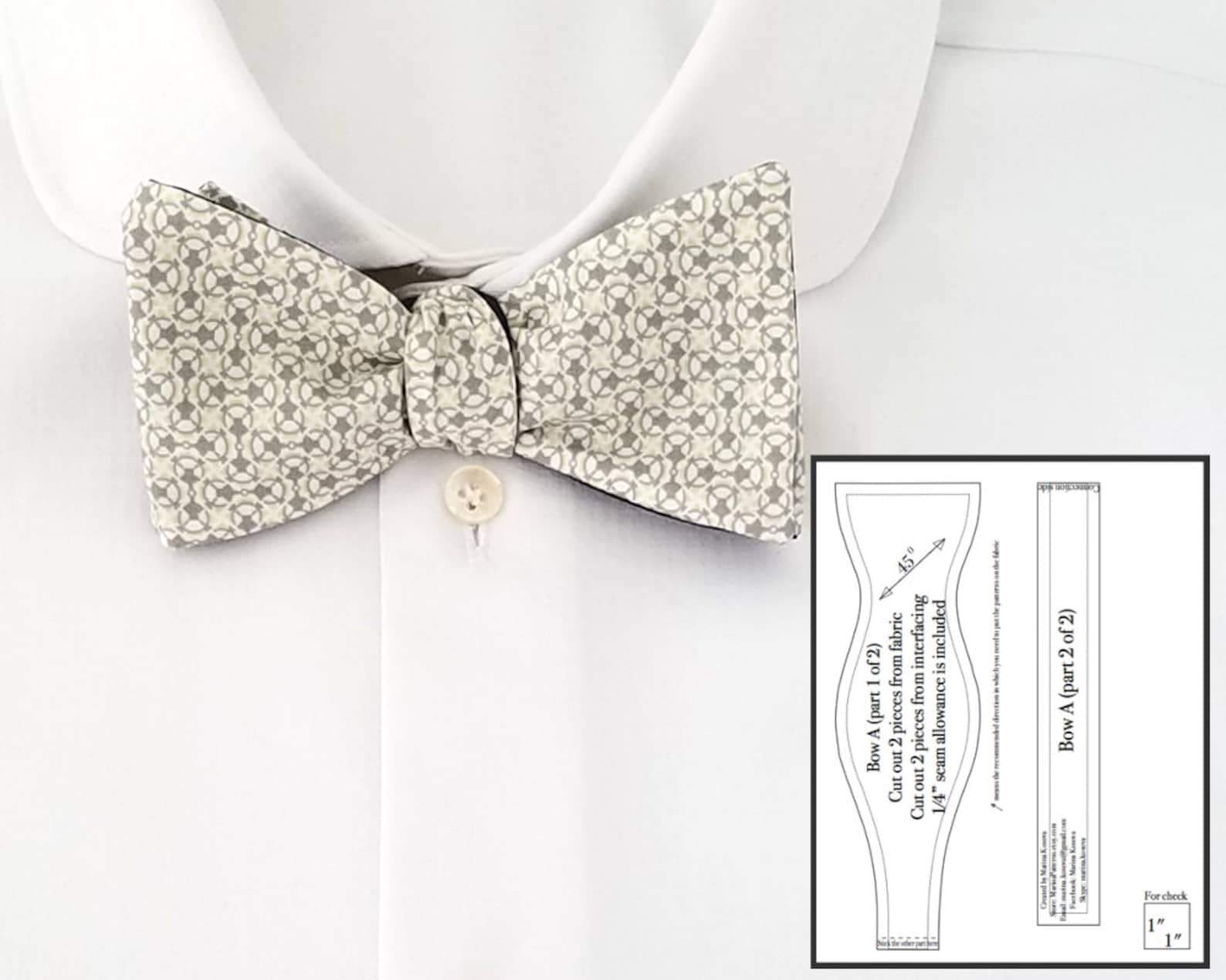 Bow Tie Sewing Pattern Freestyle Bow Tie for Women Pre Tied | Etsy