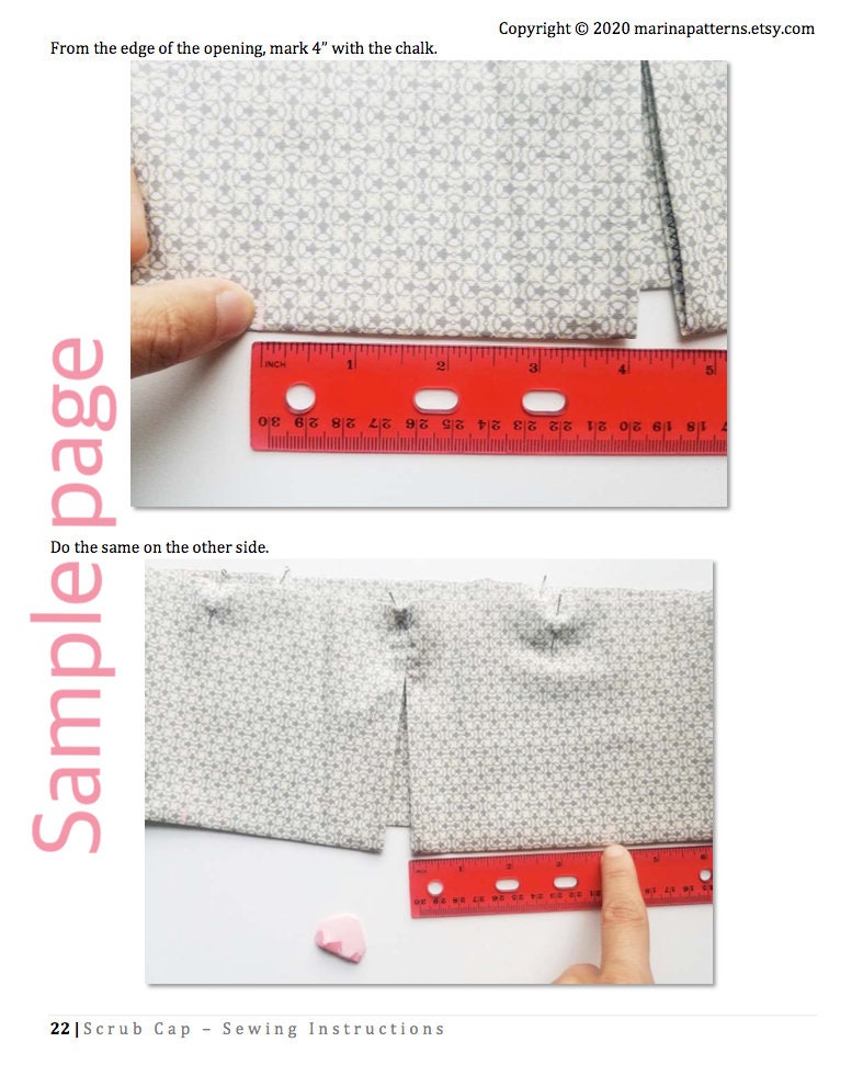 Surgical Cap Pattern, Scrub Hat Sewing Pattern PDF, Scrub Cap No ...