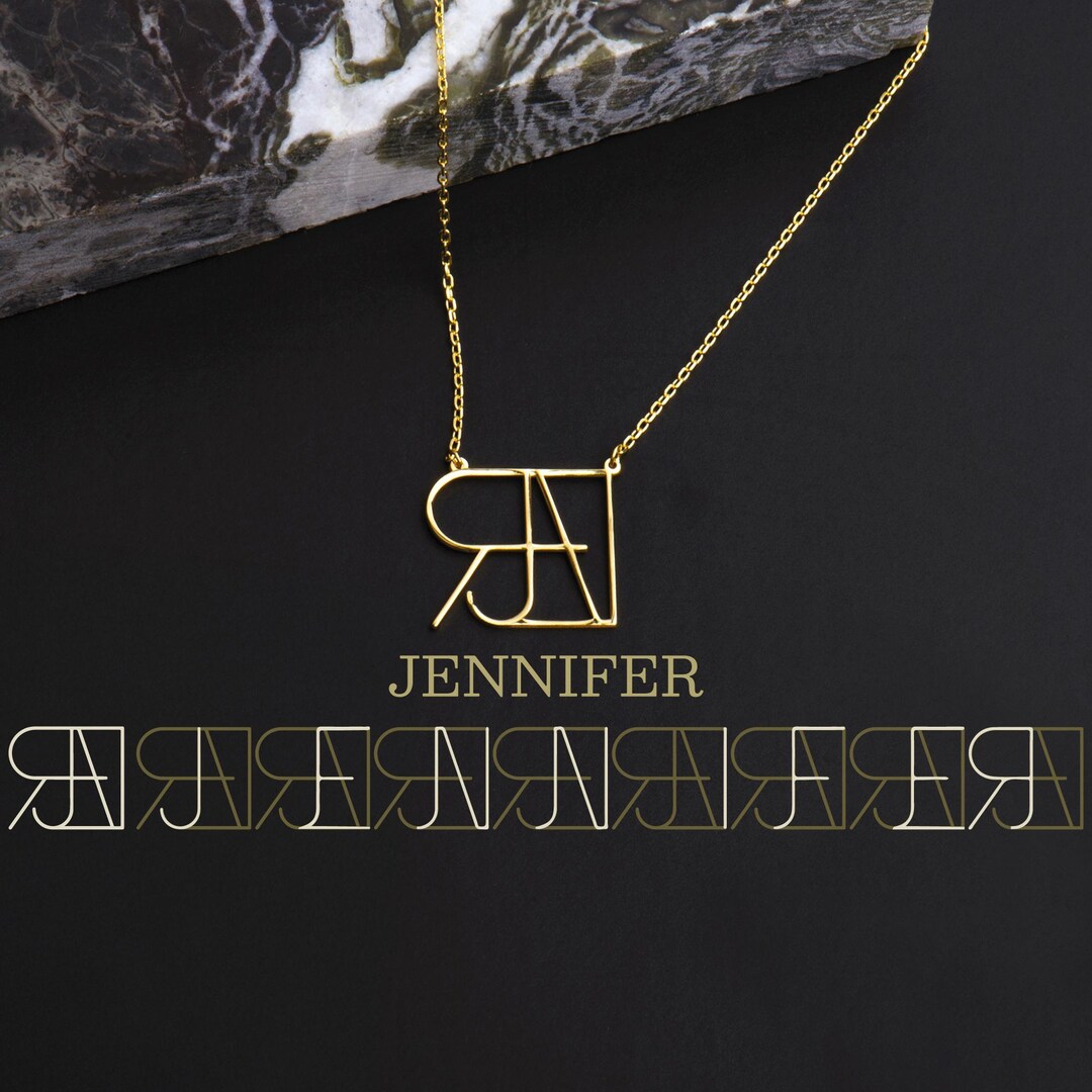 Jennifer Name Necklace - Unique Design Name Logo Necklace - Name ...