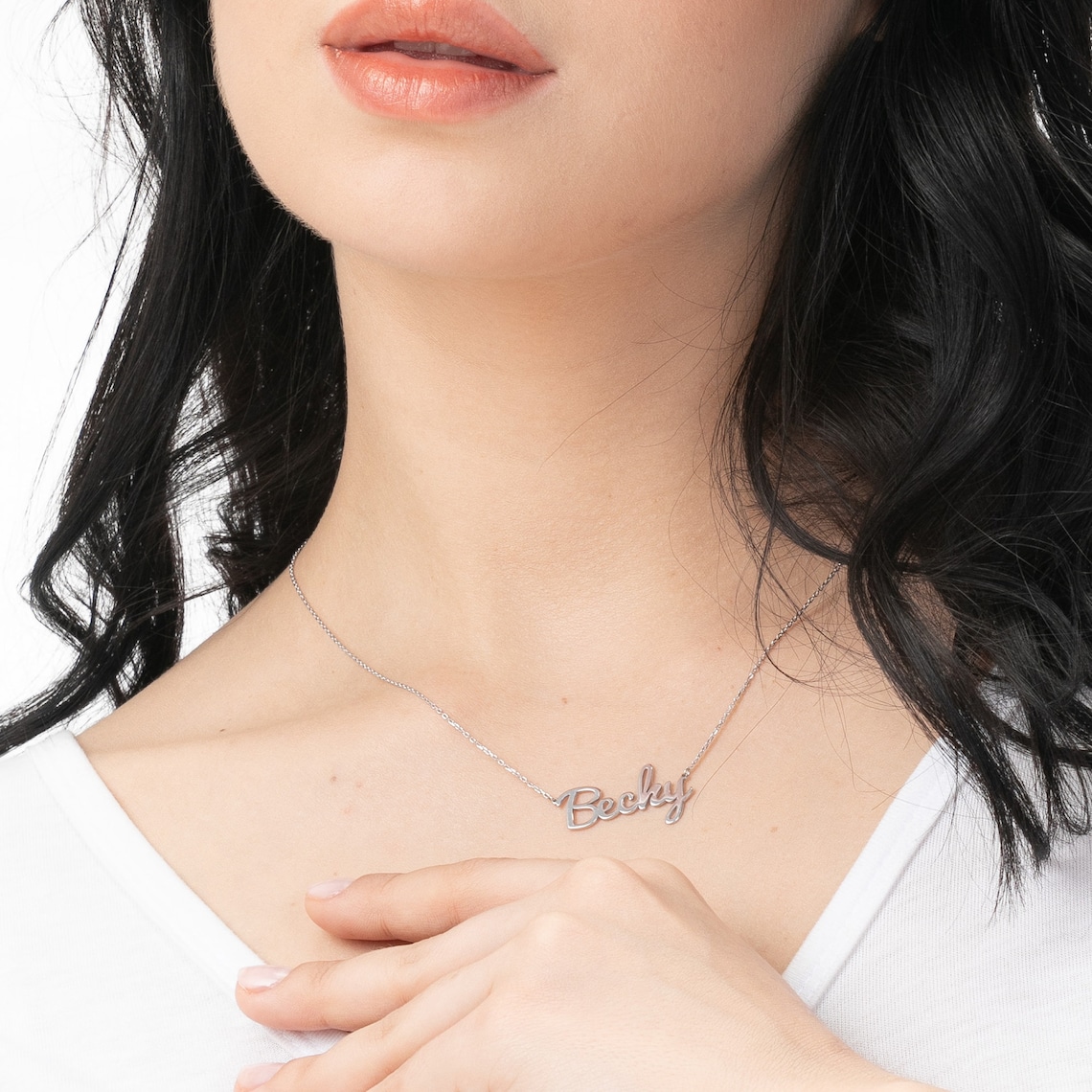 14k Solid Gold Personalized Name Necklace Etsy