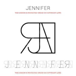 Jennifer Name Necklace Unique Design Name Logo Necklace - Etsy