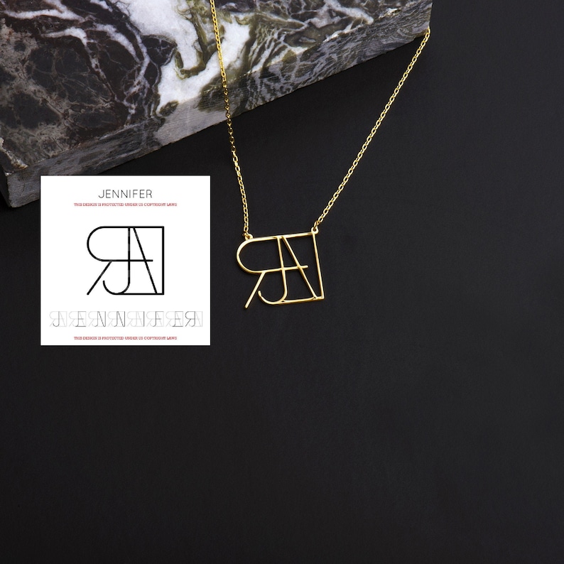 Jennifer Name Necklace Unique Design Name Logo Necklace - Etsy