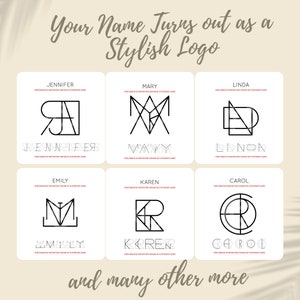 Gift for Women Who Has Everything, Unique Minimalist Design Name Logo ...