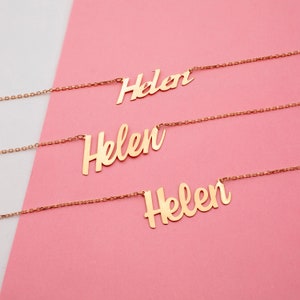 14K Solid Gold Personalized Name Necklace / Perfect Gift for Her - Etsy