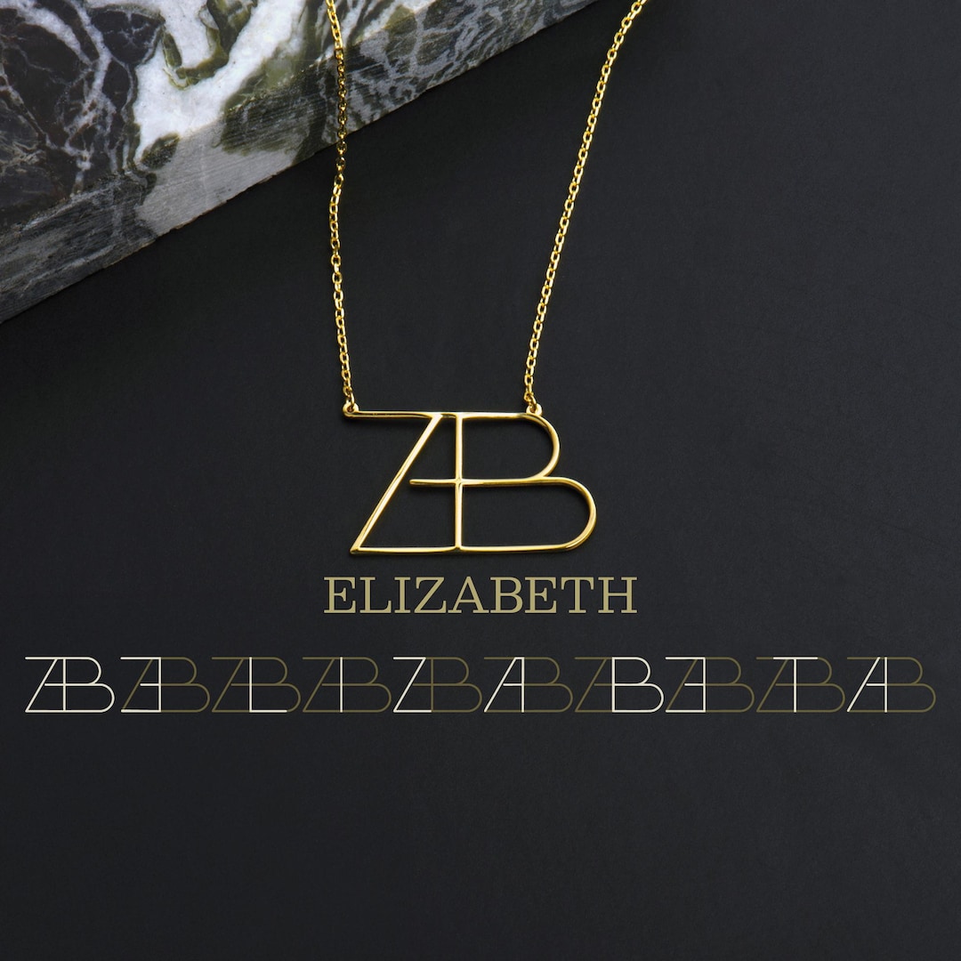 Unique Design Name Logo Necklace - Name Necklace Personalized - Etsy