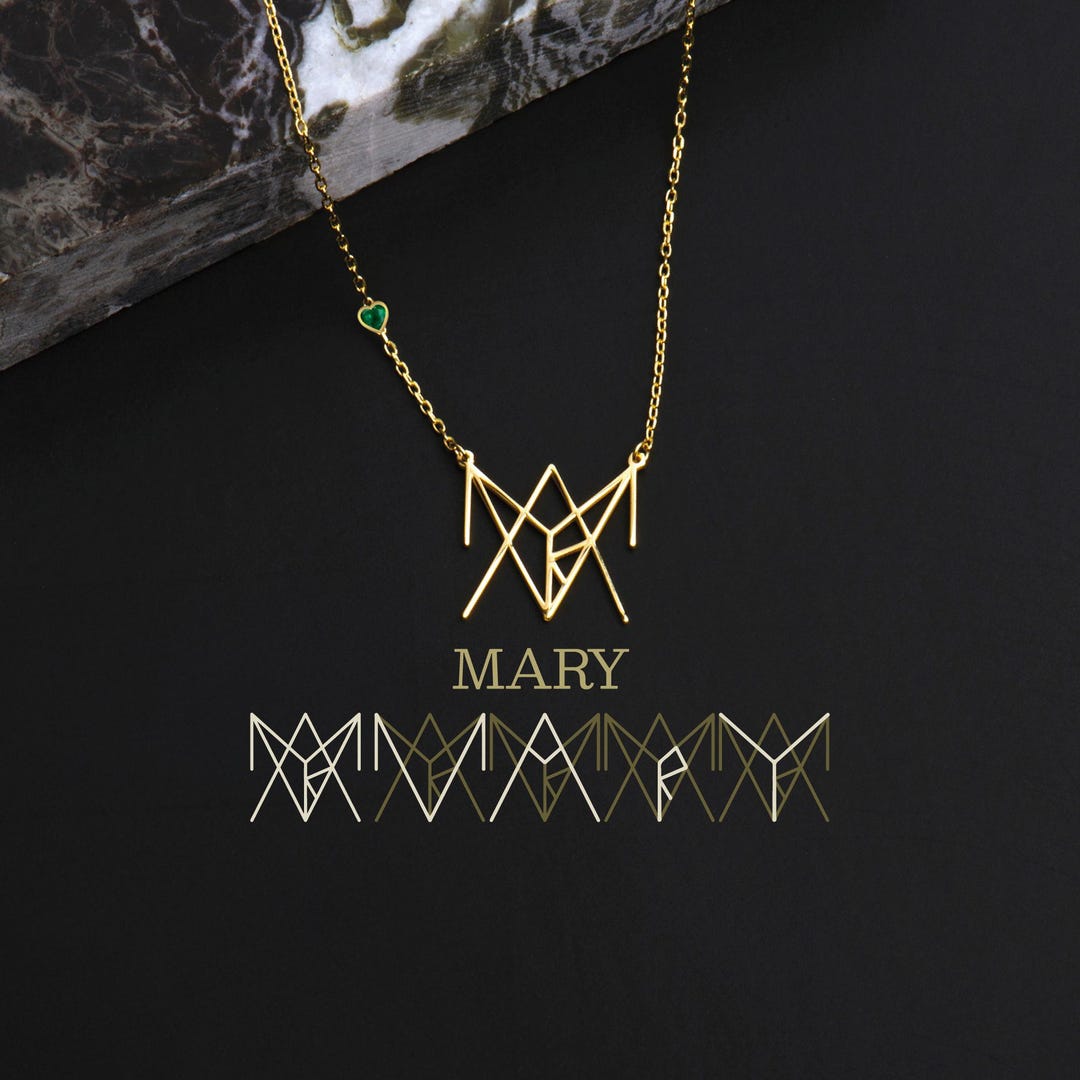 Personalized Name Logo Necklace With Birthstone, Custom Name Necklace ...