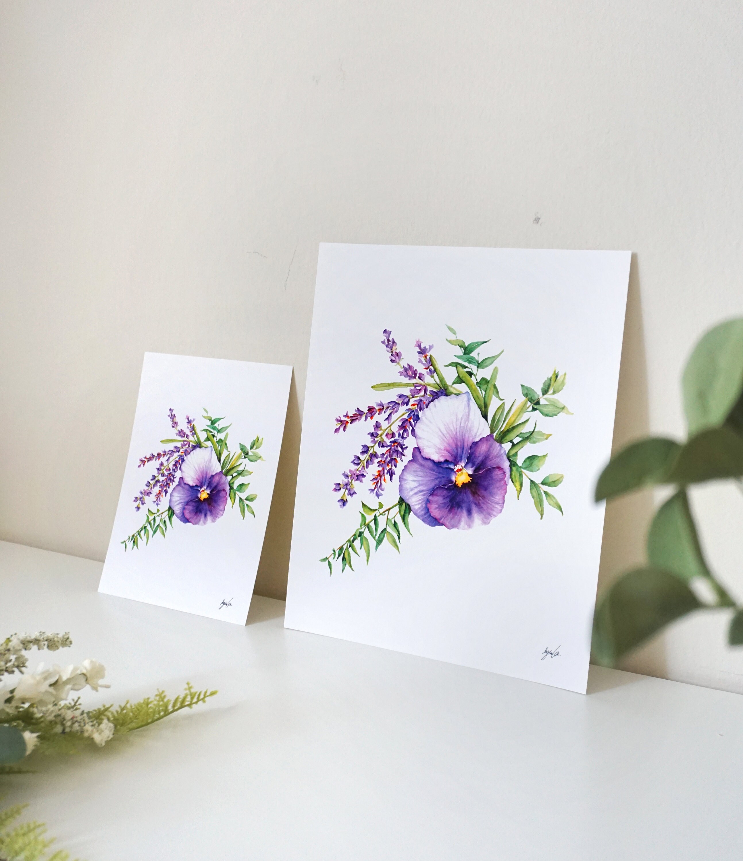 Viola Flower Print Watercolor Print Printed Art African - Etsy