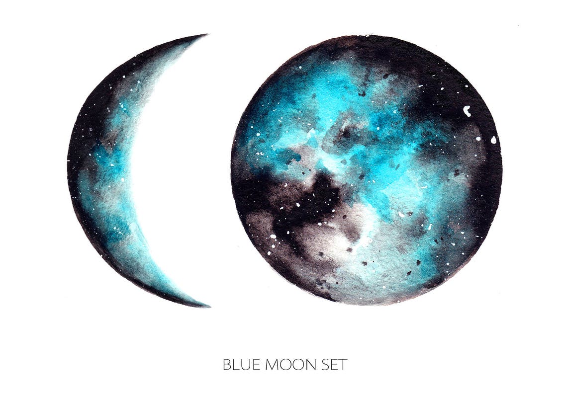 Moon Phase Temporary Tattoo2 Pcs Set Moon Temporary | Etsy