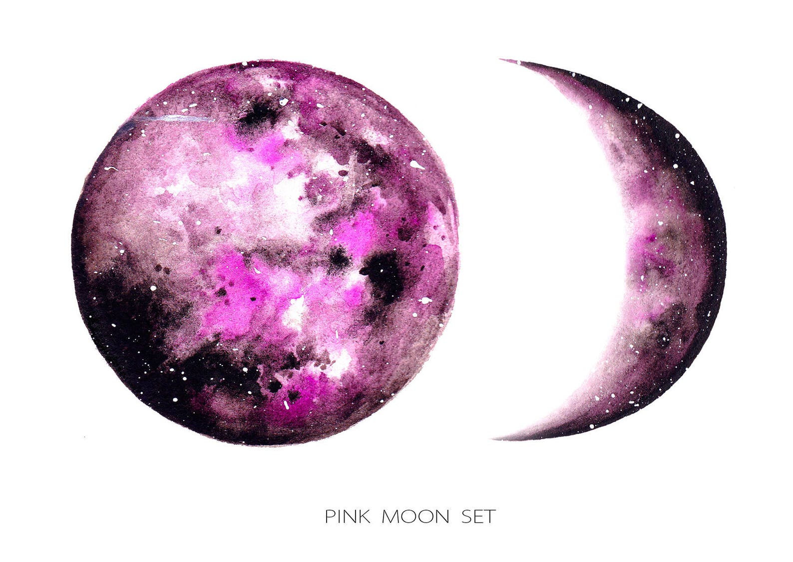 Moon Phase Temporary Tattoo2 Pcs Set Moon Temporary | Etsy