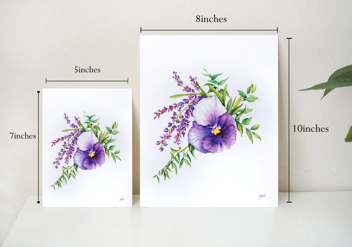Viola Flower Print Watercolor Print Printed Art African | Etsy