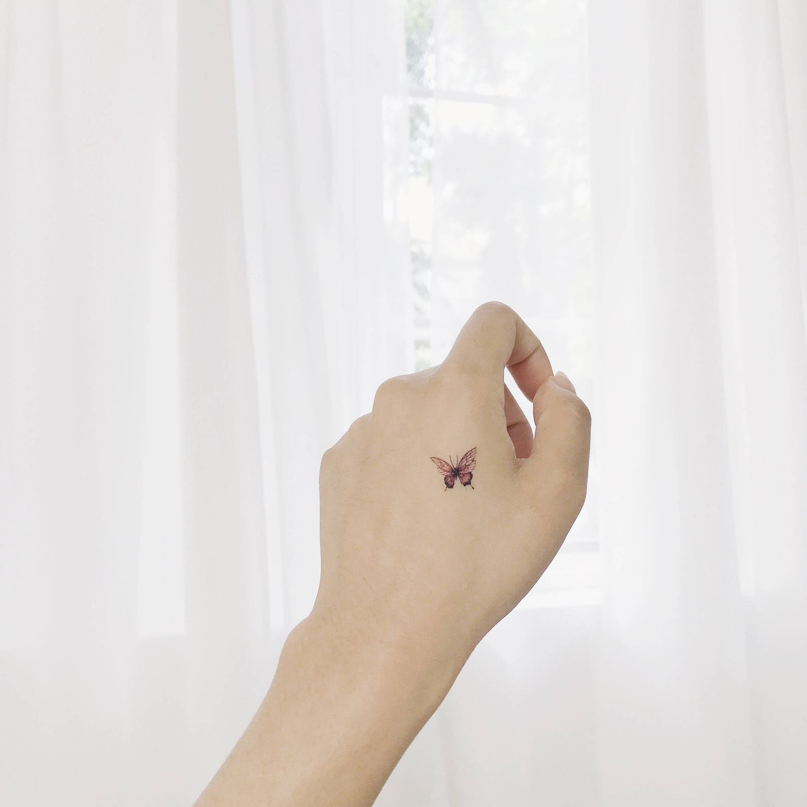 Temporary Tattoos Flower Set With Butterfly set of 5 Black | Etsy