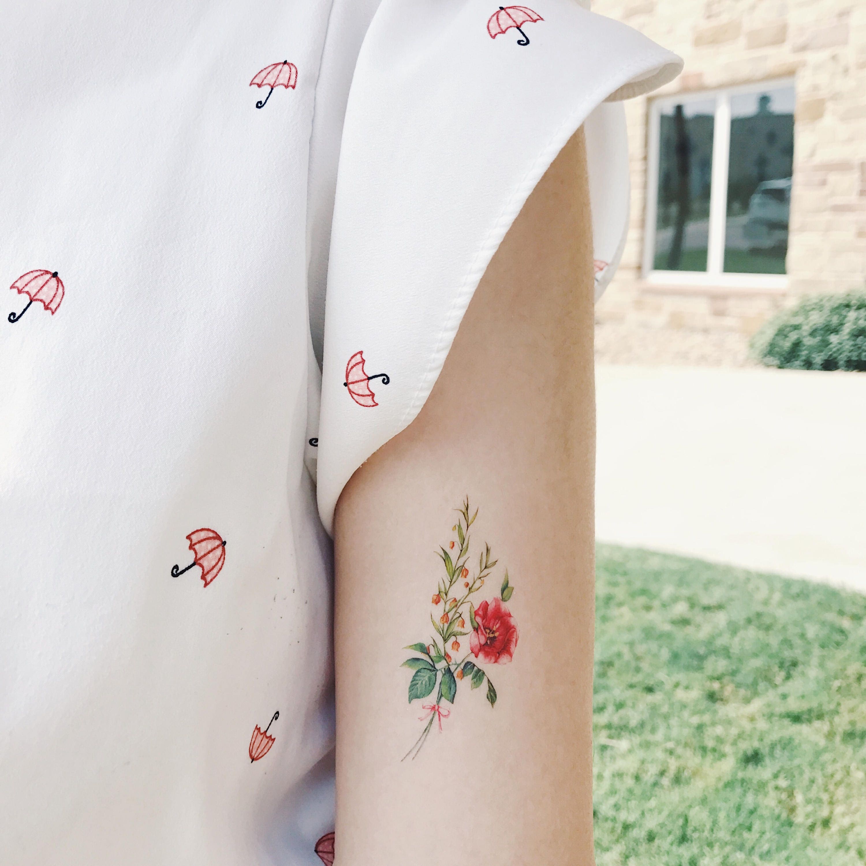 Temporary Tattoos Flower Set of 7 Flower Tattoos Roseflower - Etsy UK